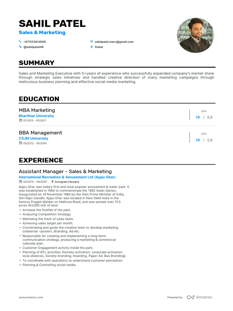 Sahil Patel CV | PDF | Business | Marketing