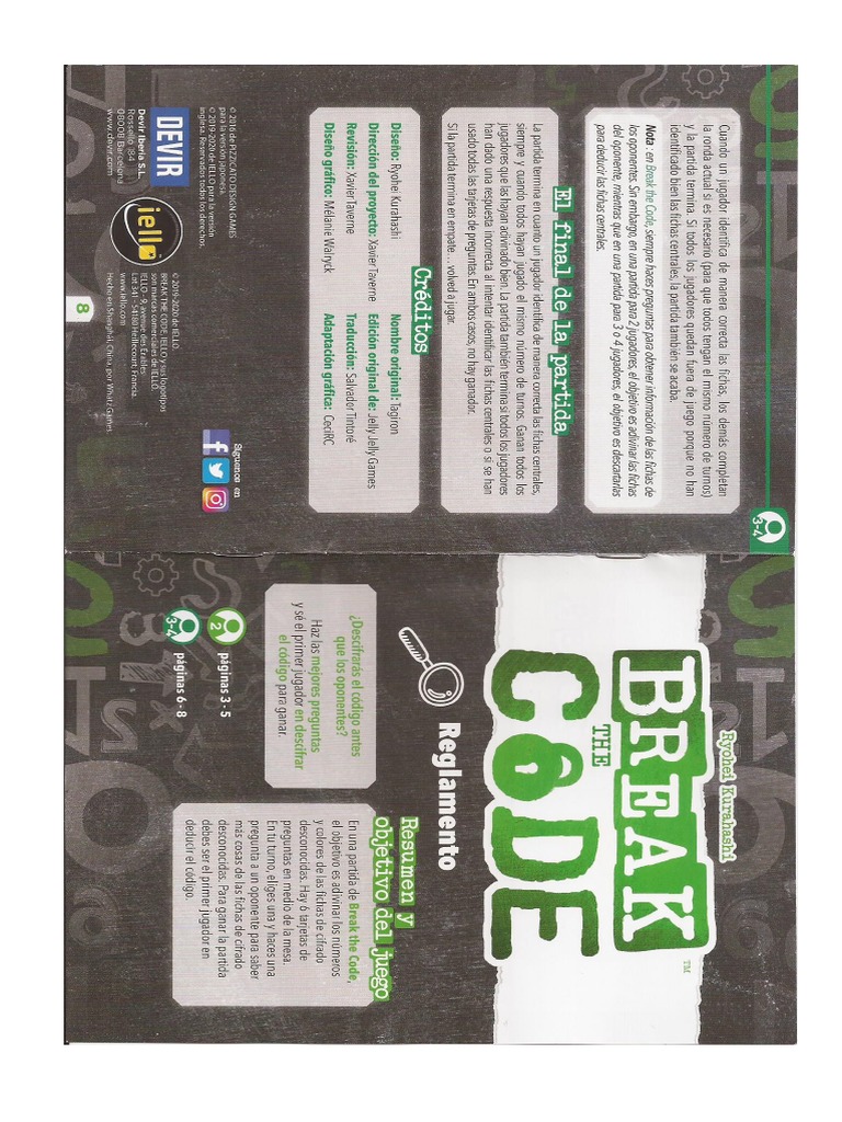 Break The Code Reglas | PDF