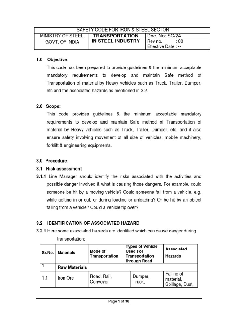 SC-24 Safety Code For Transportation in Steel Industry | PDF | Forklift ...
