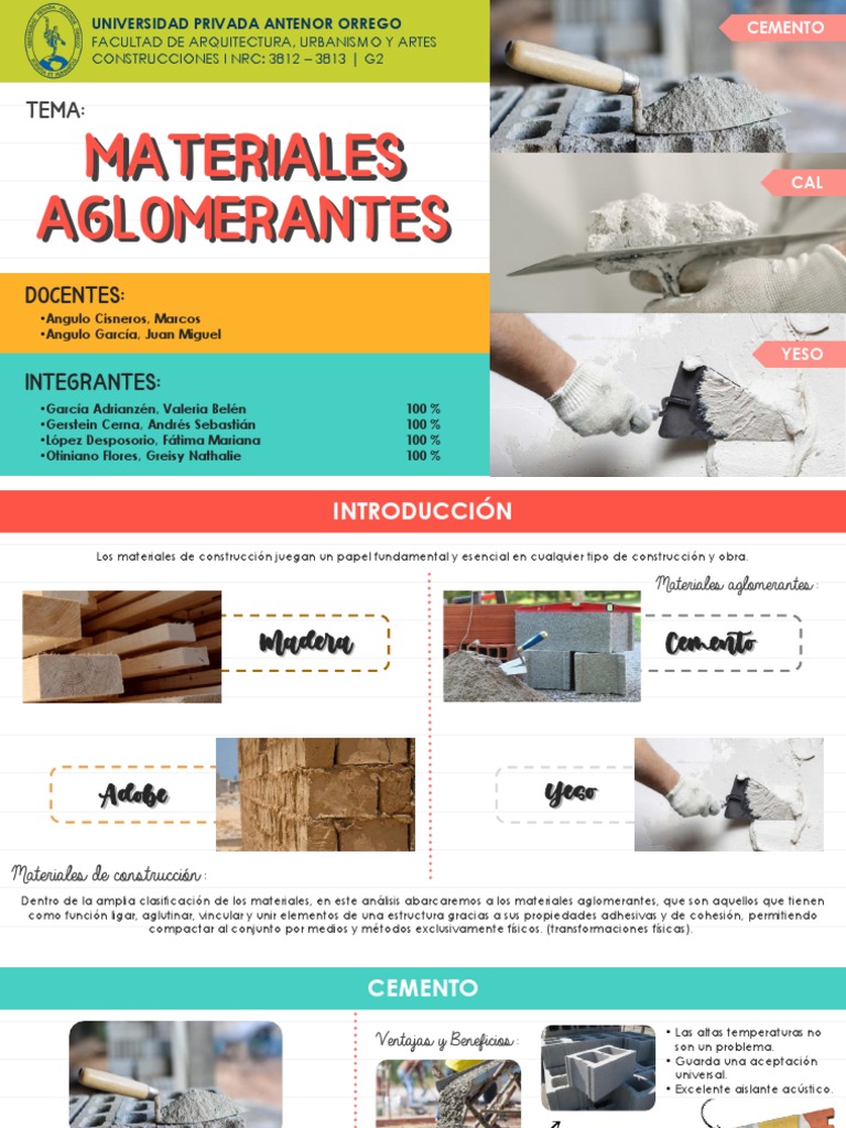 Materiales aglomerantes: cemento y cal | PDF | Cemento | Yeso