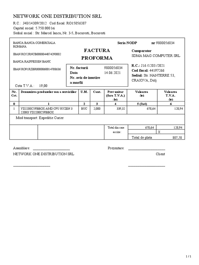 Network One Distribution SRL | PDF