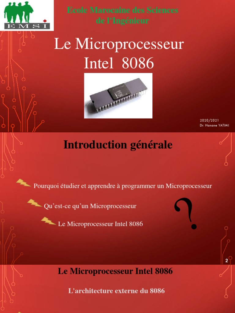 Introduction au Microprocesseur 8086 | PDF | Microprocesseur | Circuit intégré
