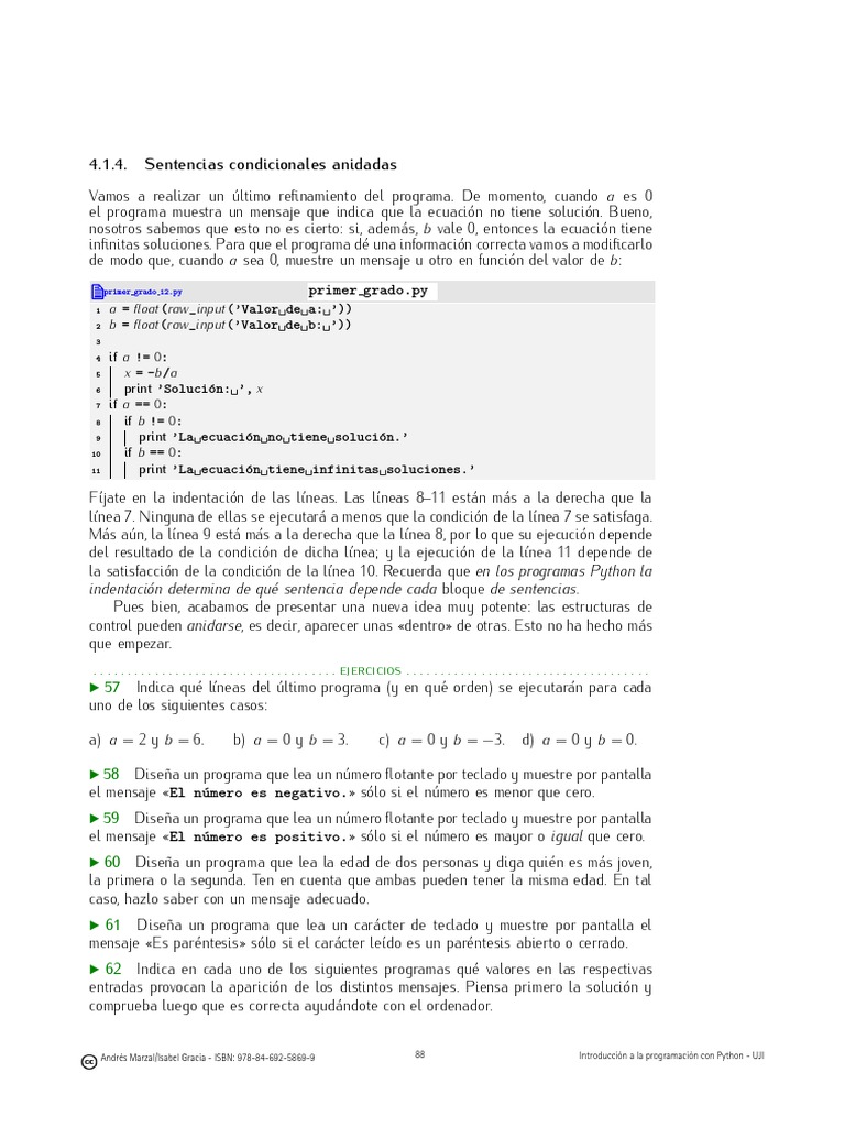 C4 Condicionales Anidados | PDF | Python (lenguaje de programación ...