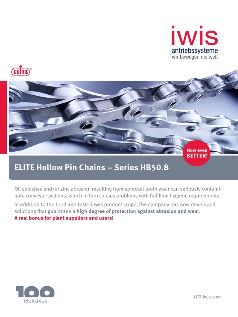 Elite HB50.8 Hollow Pin Chains Overview | PDF | Bearing (Mechanical ...