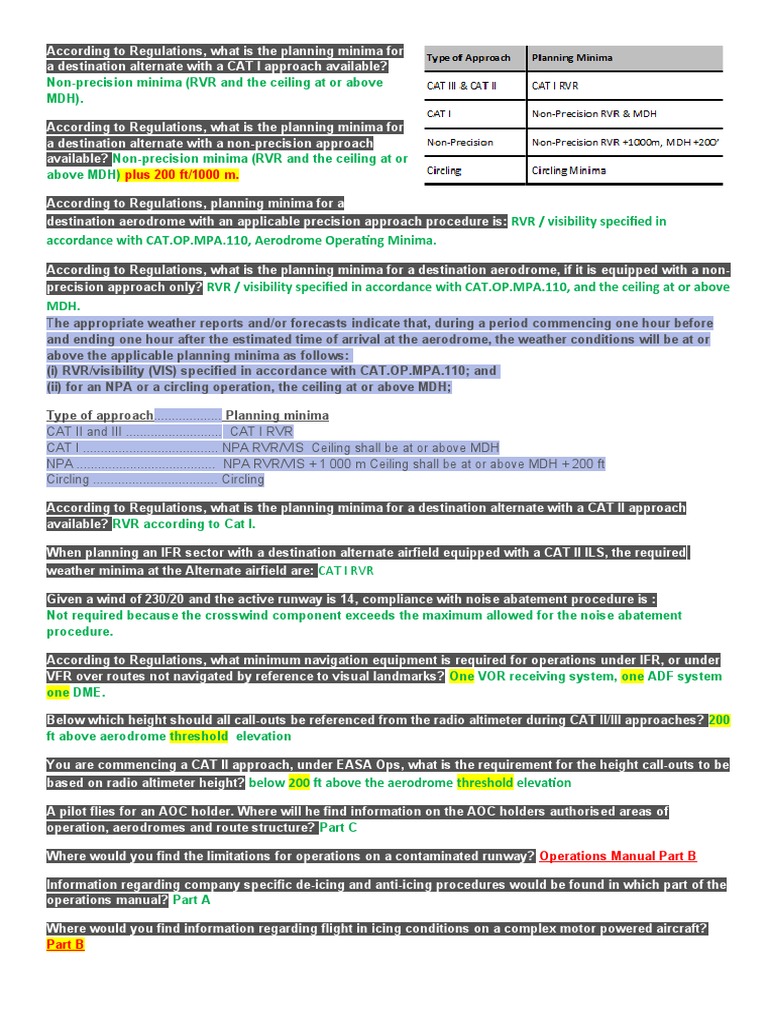 Operational Procedures EASA | PDF | Instrument Flight Rules | Aviation