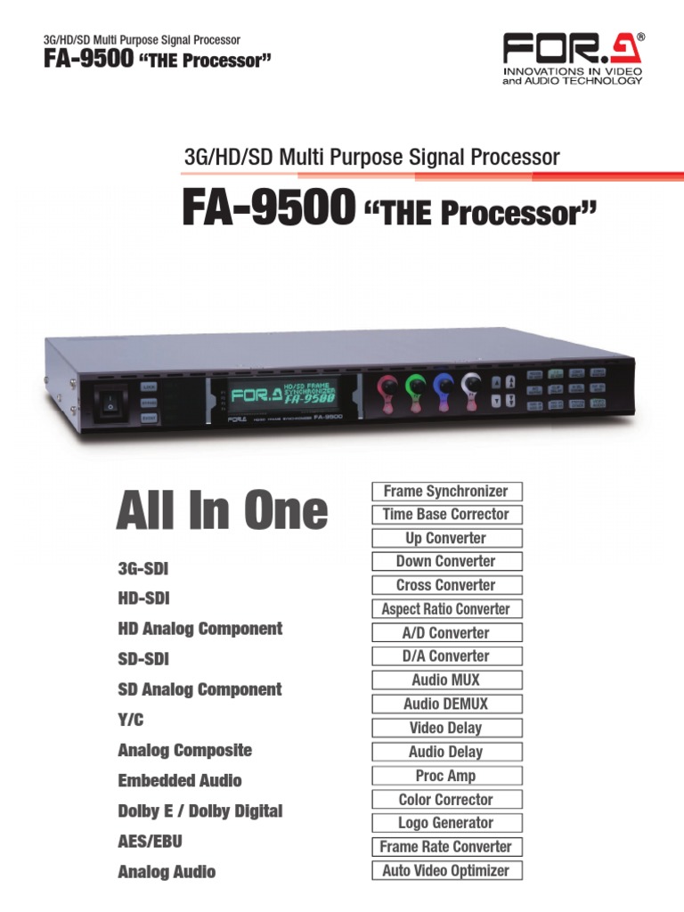 For A Fa 9500 | PDF | Video | High Definition Television