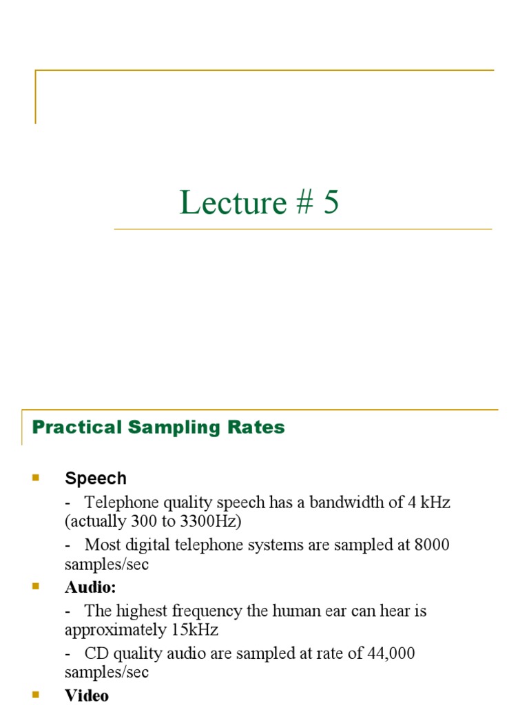Lecture 5 | PDF | Sampling (Signal Processing) | Electrical Engineering