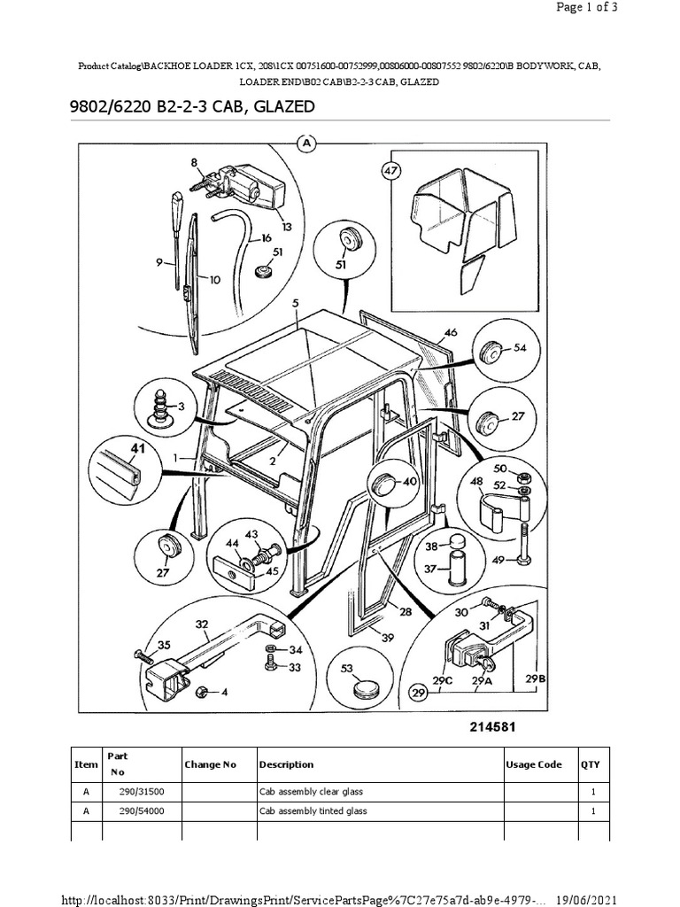 9802/6220 B2-2-3 Cab, Glazed | PDF | Screw | Door