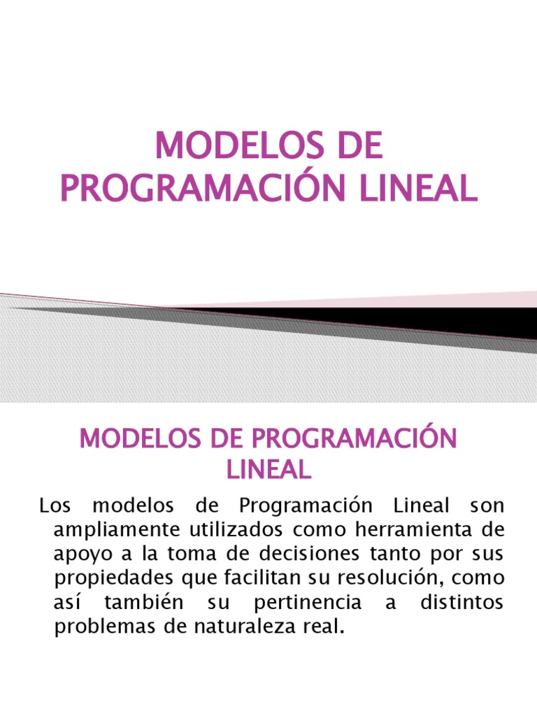 Modelos de Programación Lineal | PDF | Lentes | Programación lineal