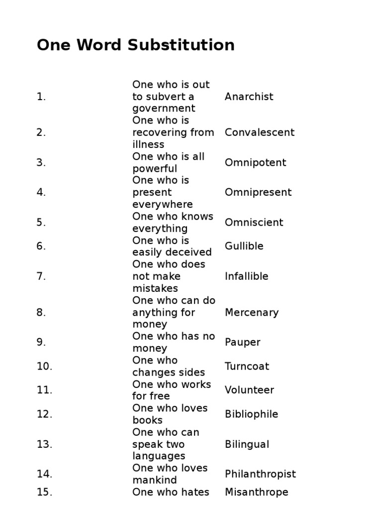 One Word Substitution | PDF | Polygamy