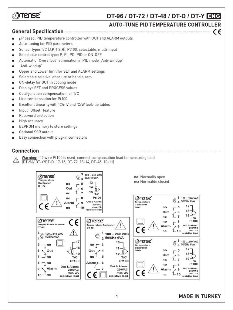 DT-96 / DT-72 / DT-48 / DT-D / DT-Y: Auto-Tune Pid Temperature ...