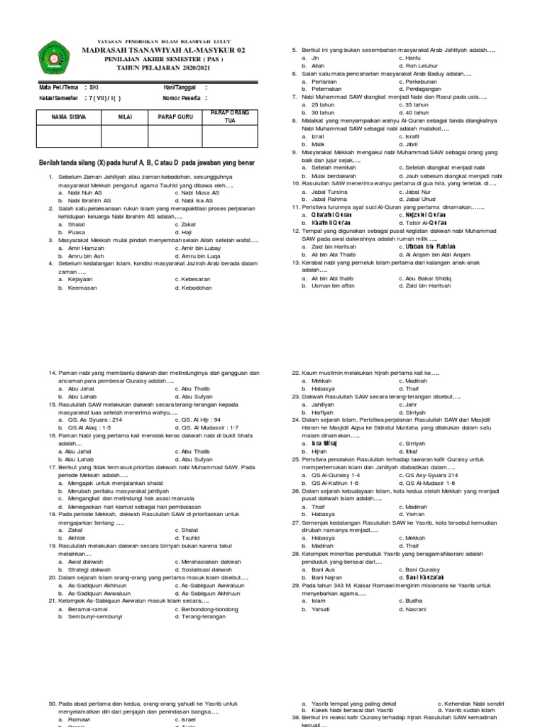Soal Ski KLS 7 | PDF