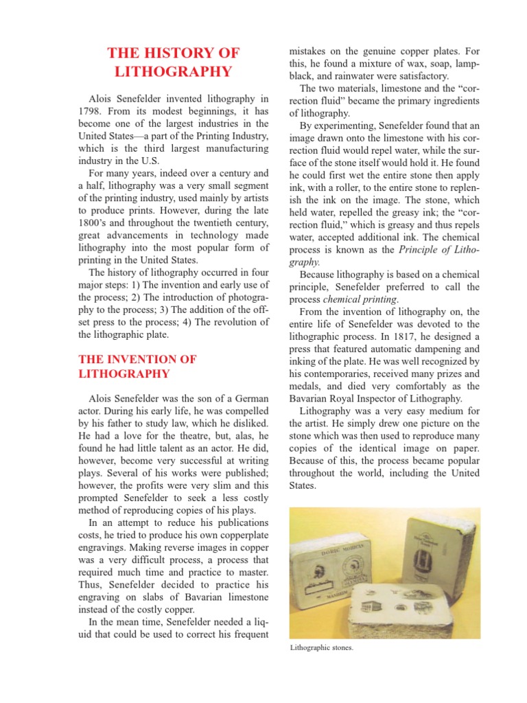 History of Litho | PDF | Lithography | Printmaking