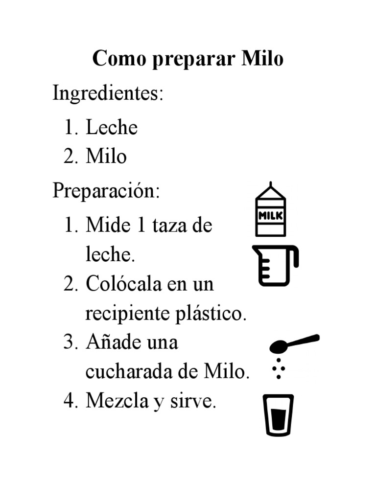 Como Preparar Milo | PDF