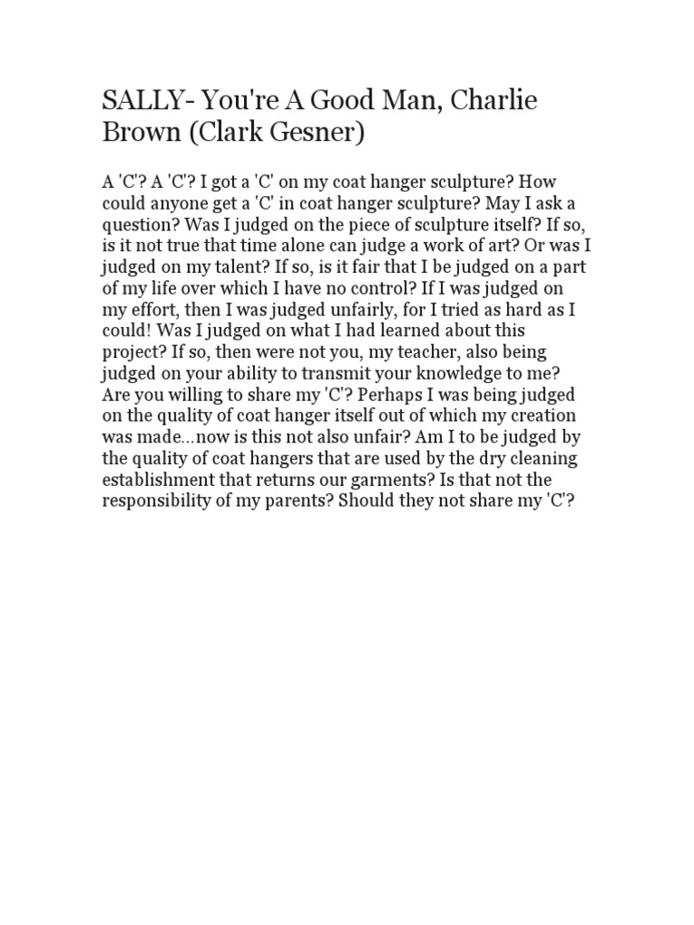 Sally Monologue | PDF