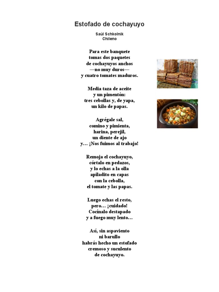 POEMAS | PDF | Cocina | Alimentos