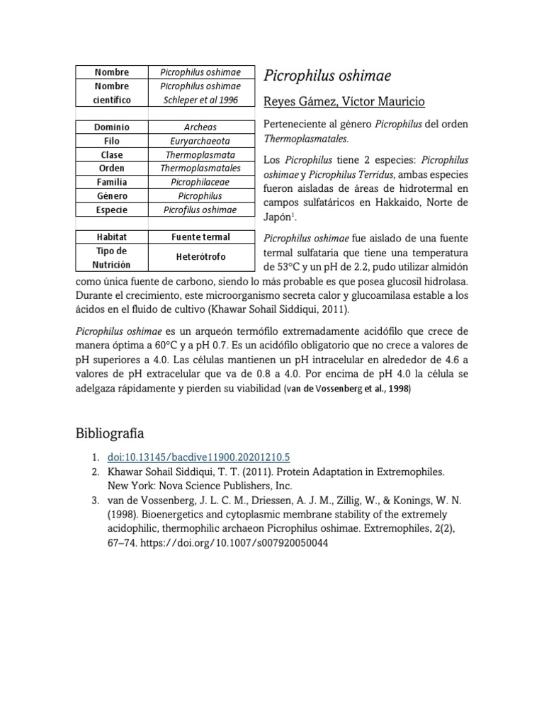 Picrophilus Oshimae | PDF
