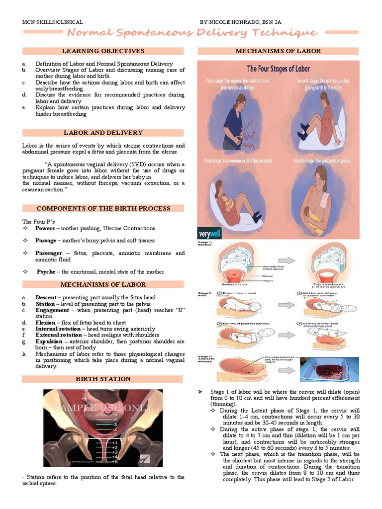EINC Handout by Nicole Honrado BSN 2A | PDF | Childbirth | Human ...