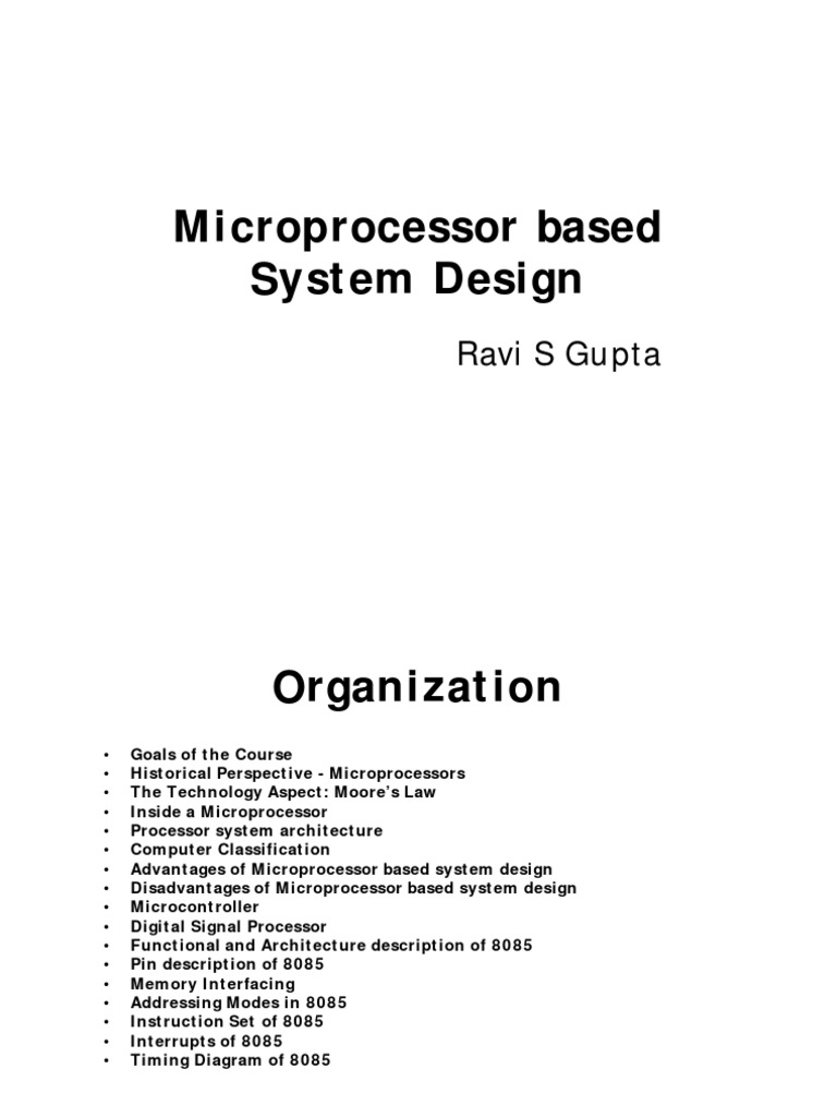 Microprocessor Based System Design 1 Lec Pdf Central Processing Unit Microprocessor