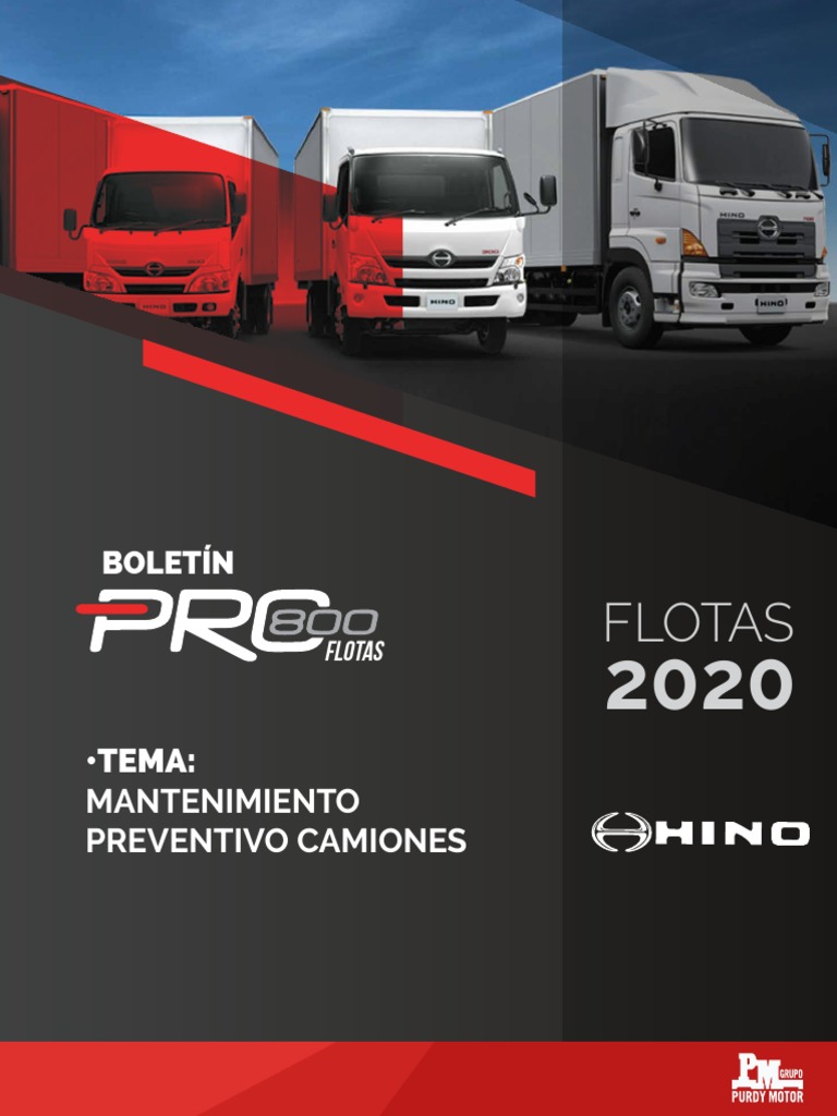 Boletin Pro 800 Flotas Hino | PDF | Inyección de combustible | Transmisión (Mecánica)