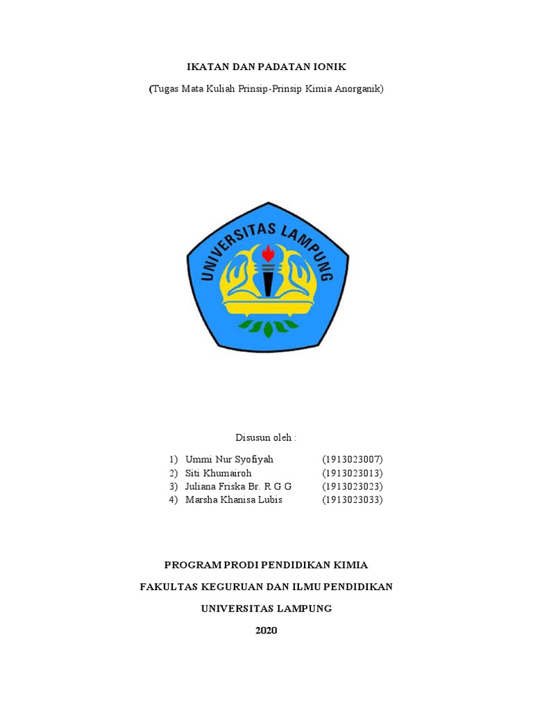 Makalah IKATAN DAN PADATAN IONIK | PDF Makalah IKATAN DAN PADATAN IONIK | PDF