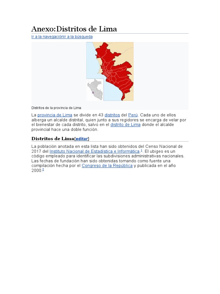 Los 43 distritos de la provincia de Lima: una lista completa con ...