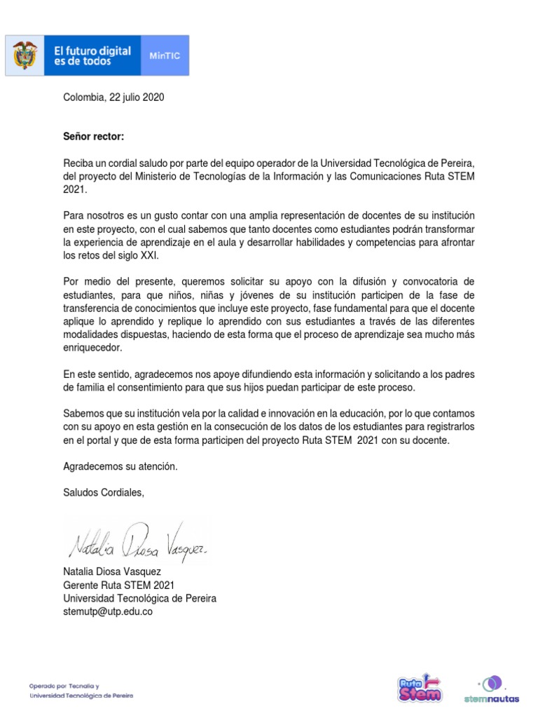 Carta Rectores | PDF