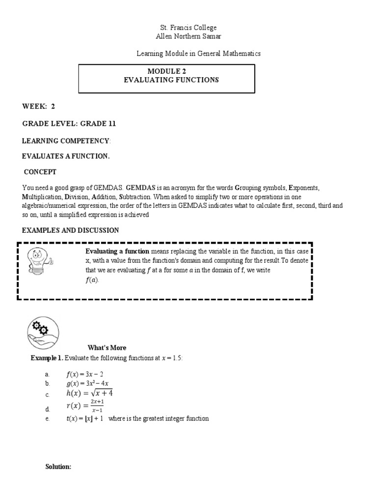 General Math Mod2 Week2 | PDF | Function (Mathematics) | Mathematical Objects