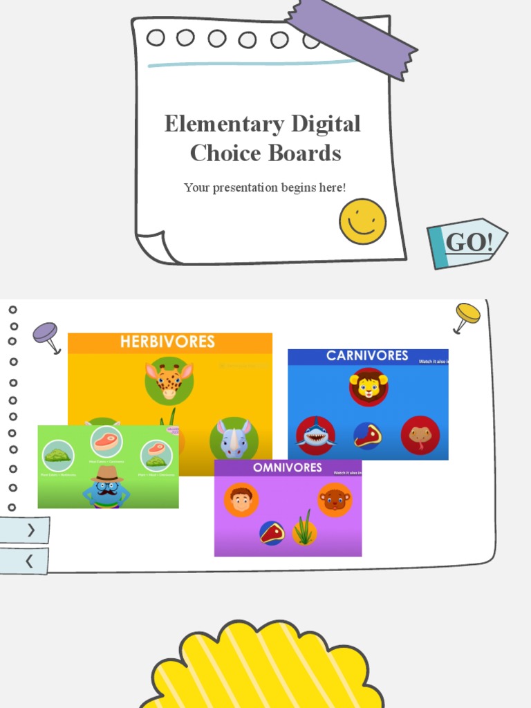 Elementary Digital Choice Boards - by Slidesgo | PDF | Planets | Saturn