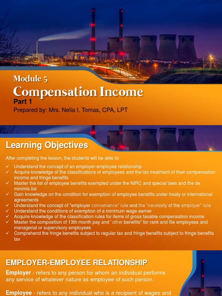 M5-P1-Compensation Income-Students' | PDF | Employment | Payroll Tax