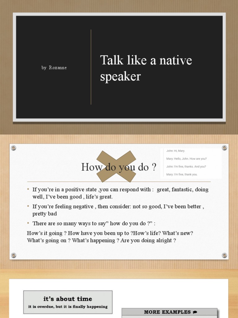 Talk Like A Native Speaker | PDF