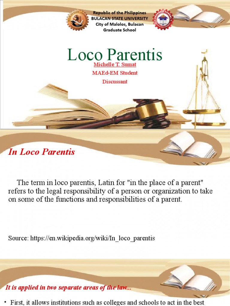 Michelle T. Sumat - Loco Parentis | PDF | Vicarious Liability | Legal ...