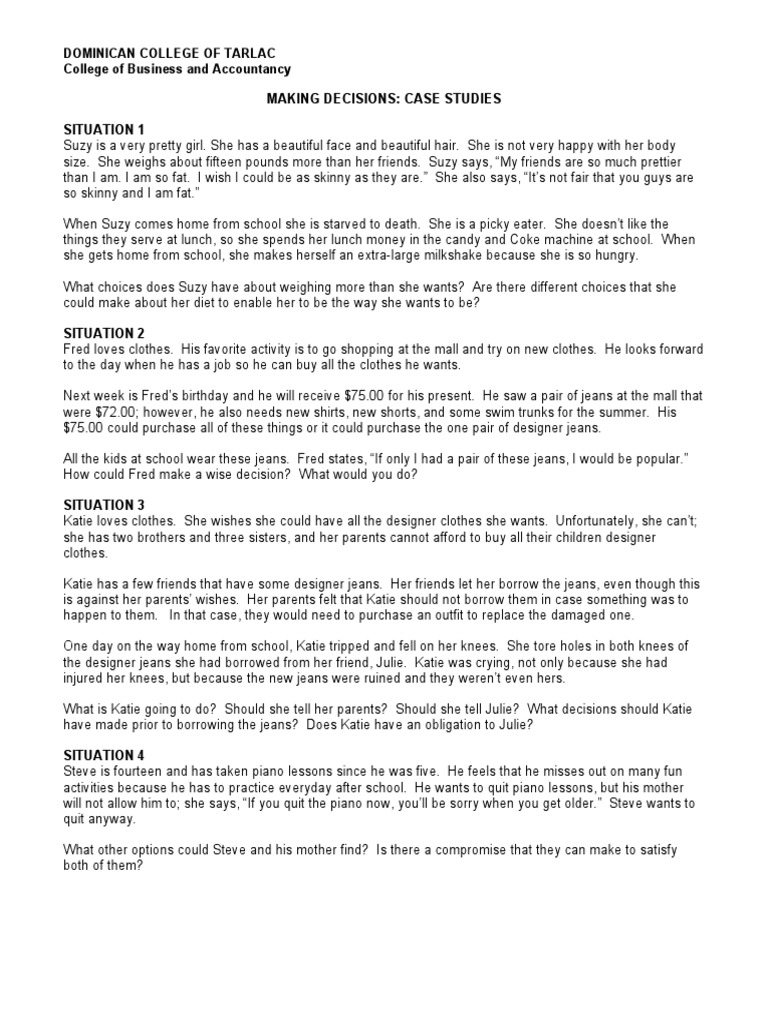 Case Study Decision Making Process | PDF