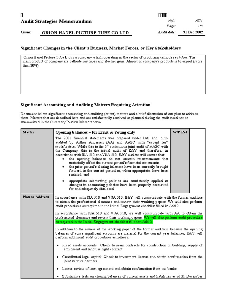 Audit Strategies for Opening Balances, Provisions, Going Concern ...