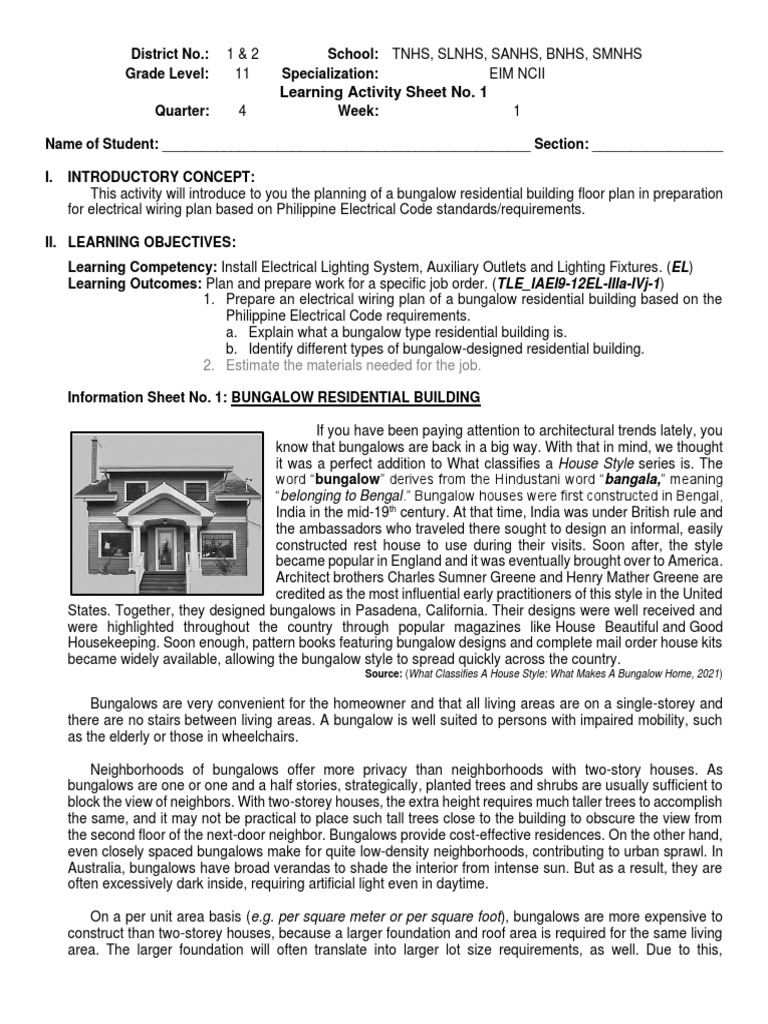 Learning Activity Sheet No. 1: 2. Estimate The Materials Needed For The ...