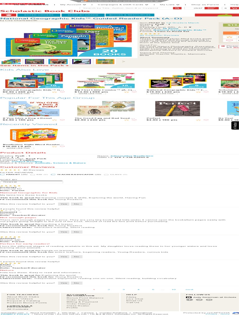 National Geographic Kids™ Guided Reader Pack (A-D) by Liza Charlesworth ...