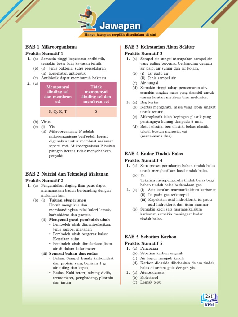 Sains Form 5 Jawapan | PDF