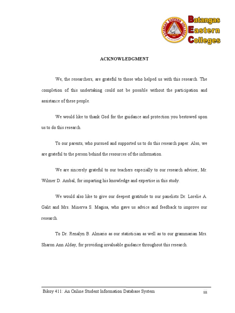 Edited GROUP 3 Acknowledgment-Abstract | PDF | Survey Methodology ...