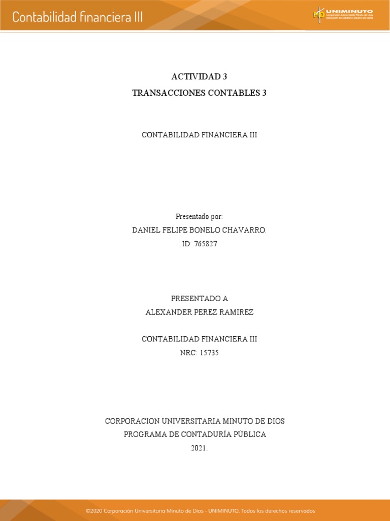 Transacciones Contables 3 | PDF | normas internacionales de INFORMACION ...