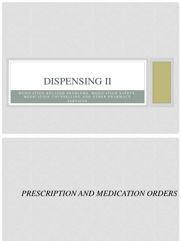 Prelim Dispensing | PDF | Medical Prescription | Pharmacy