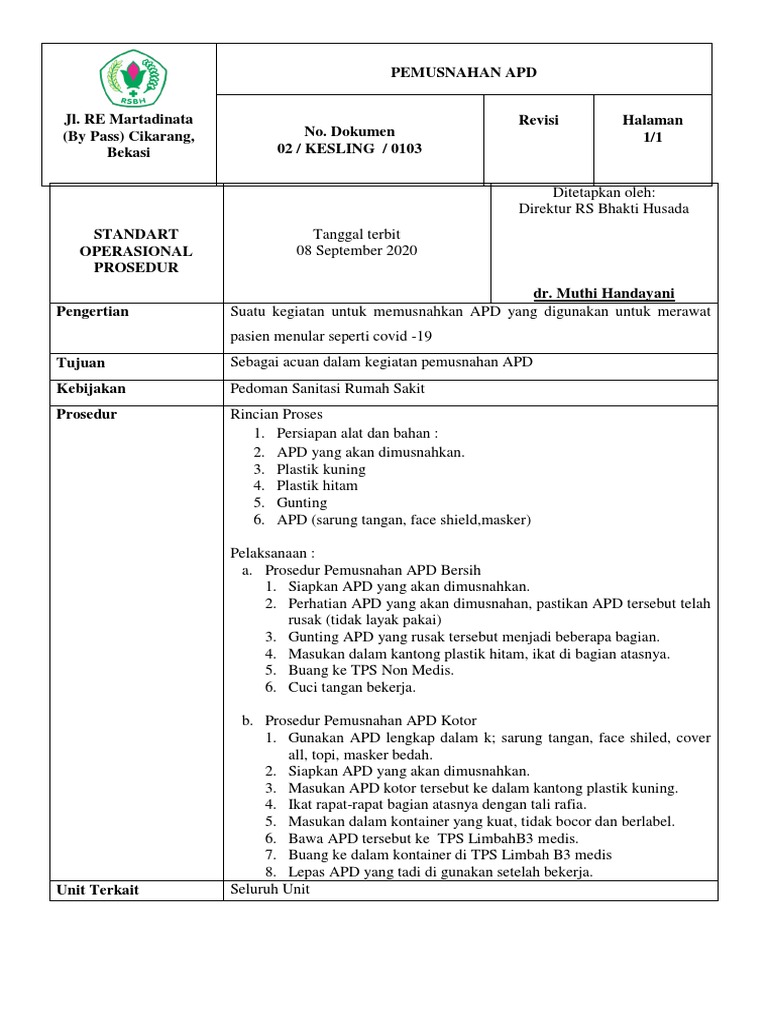 Spo Pemusnahan Apd | PDF | Sains & Matematika