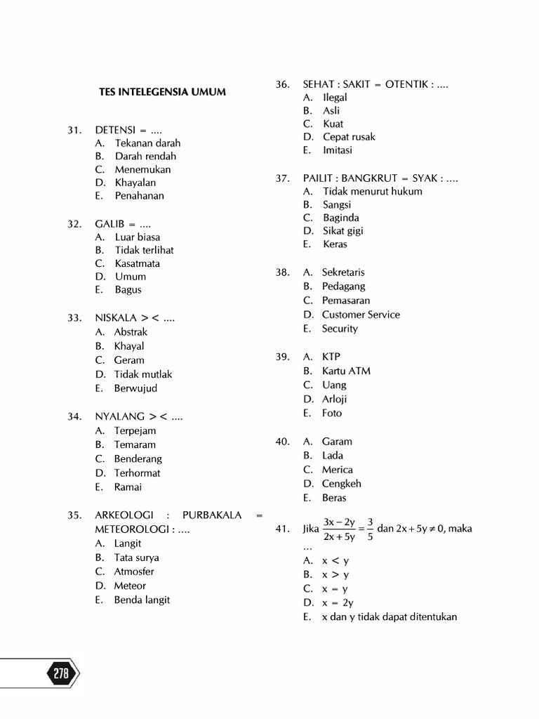 Latihan Tes SKD Paket 4 Dan Pembahasan | PDF