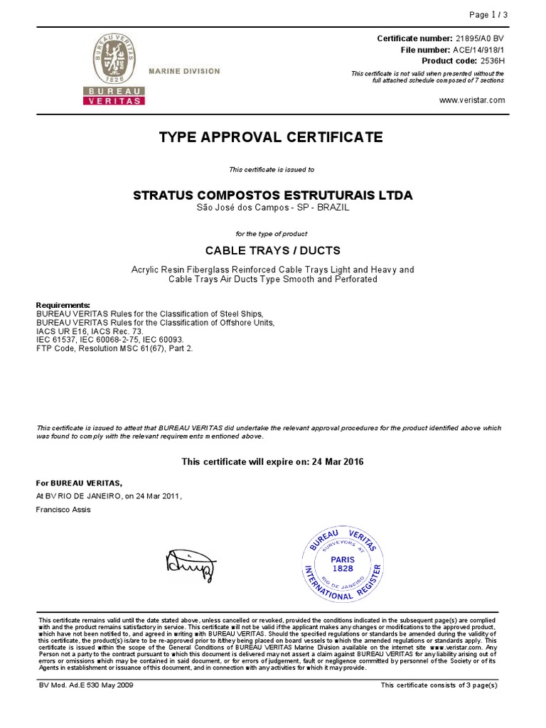 BV Approval For Cable Tray | PDF