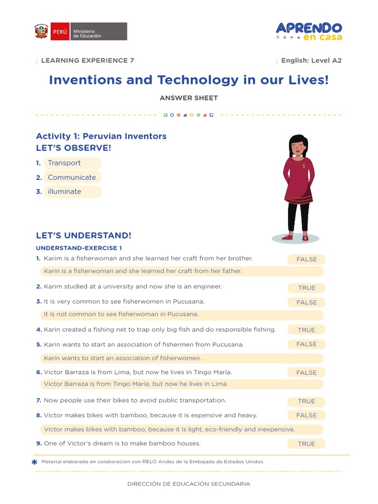 Inventions and Technology in Our Lives!: Activity 1: Peruvian Inventors ...
