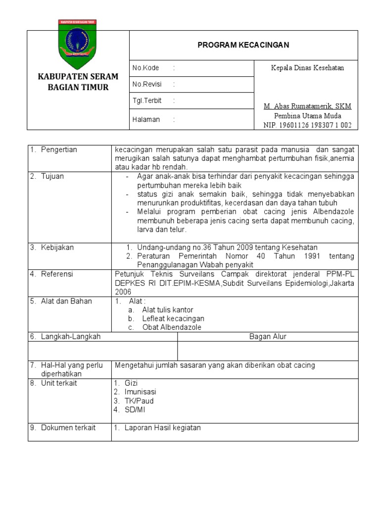 Sop Kecacingan | PDF