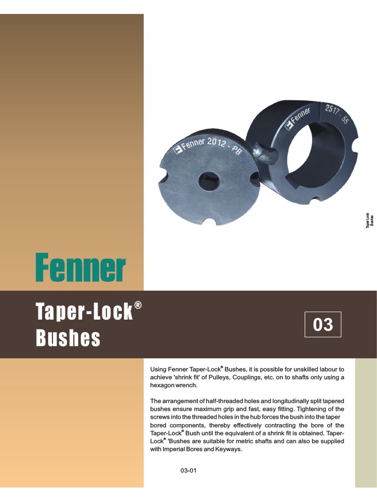 Taper Lock Bushes | PDF | Screw | Equipment