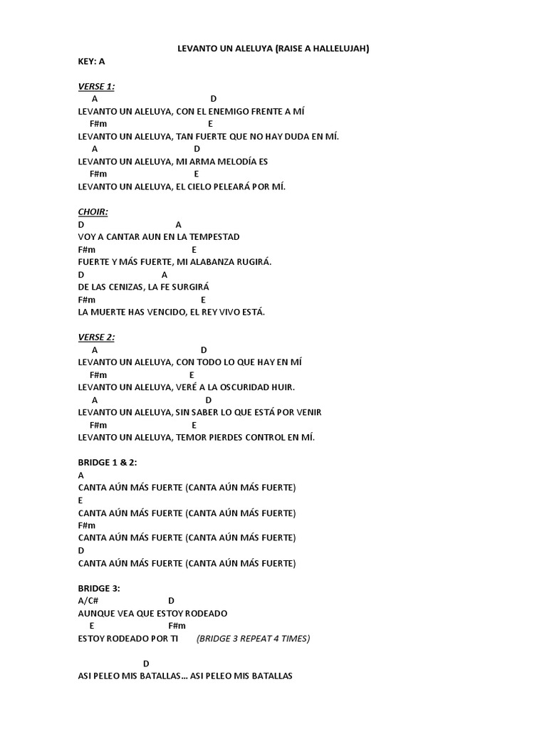 Levanto Un Aleluya Acordes | PDF