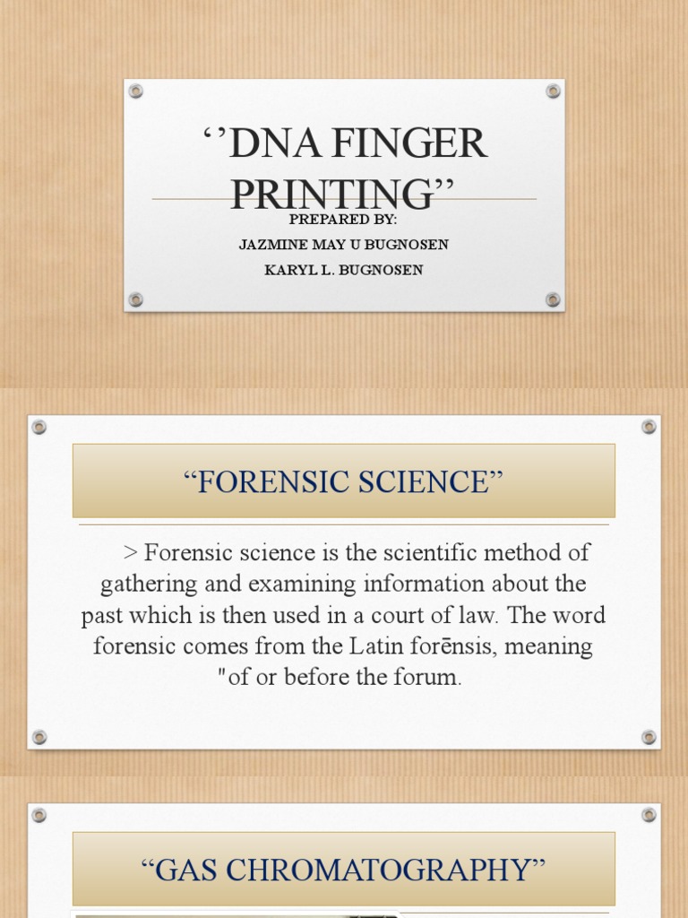 Forensic Science: DNA & Fingerprint Analysis | PDF | Fingerprint ...
