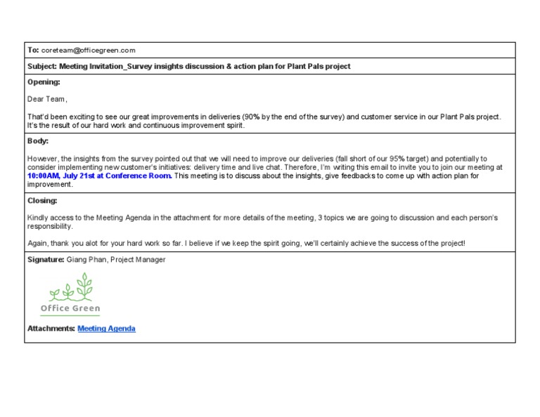 Plant Pals Project Meeting Invitation | PDF | Career & Growth | Computers