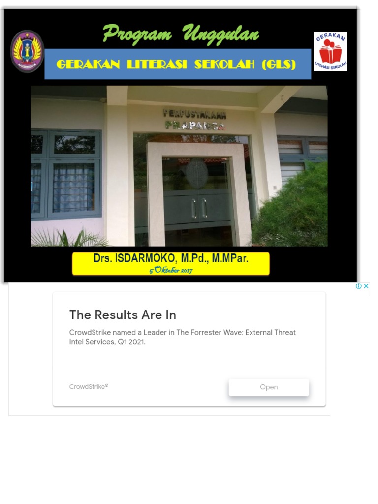 Program Unggulan GERAKAN LITERASI SEKOLAH (GLS) - PDF | PDF